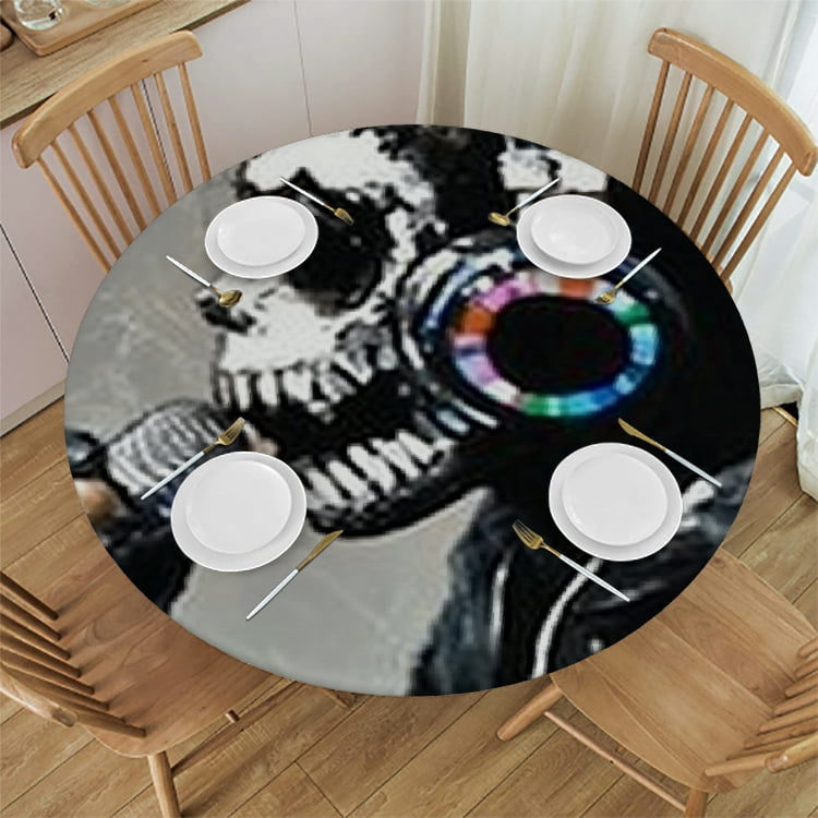 Autua Man with Mask and Microphone Round Tablecloth, Stain-Resistant ...