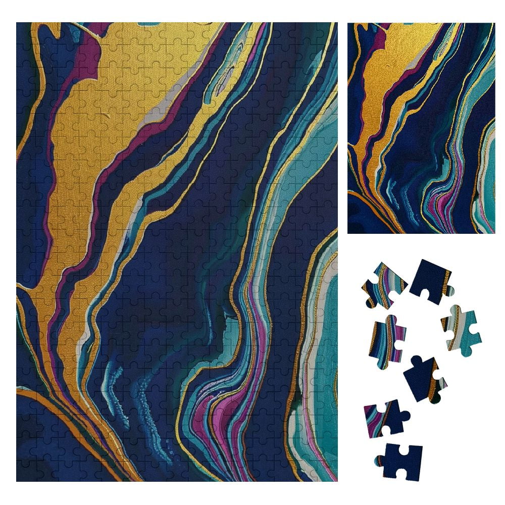 Autua Marbled Surface Abstract Art Wooden Jigsaw Puzzle Vertical ...