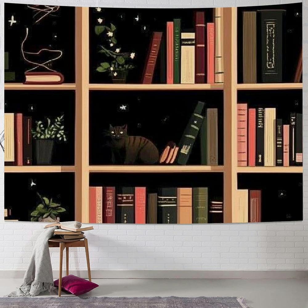Autua Modern Bookshelves Tapestry Black Pink Orange Fashion Minimalist ...