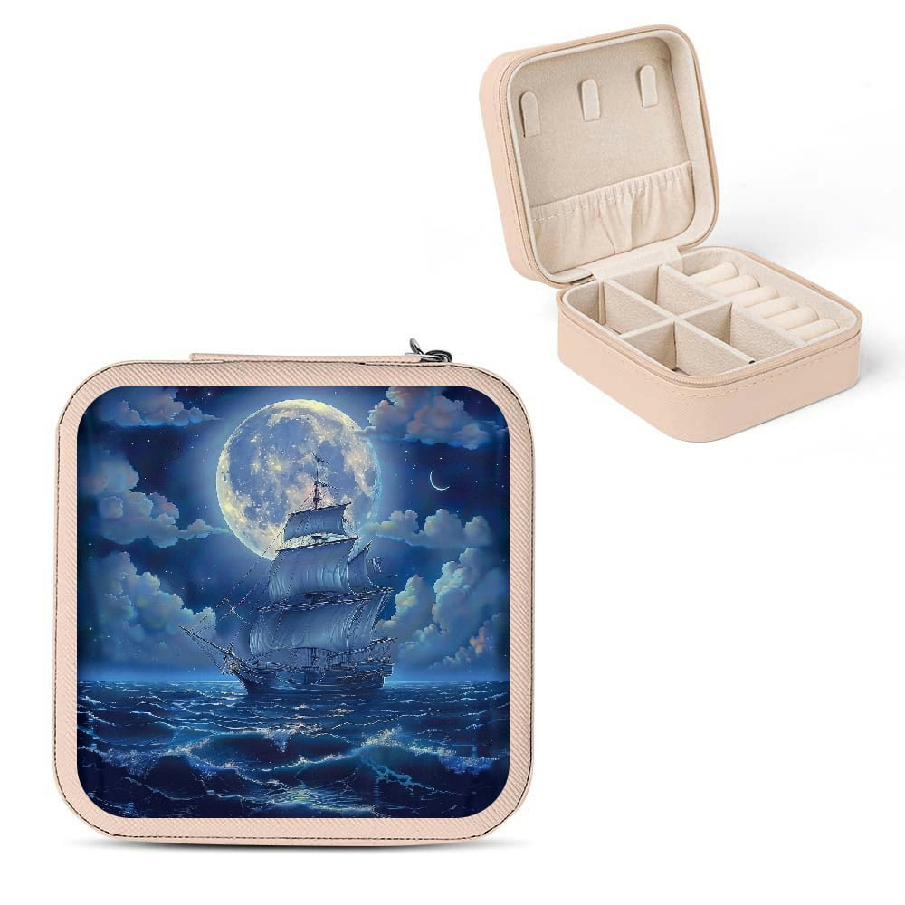 Autua Moon Jewelry Box Organizer for Necklace, Ring, Earring - Compact ...