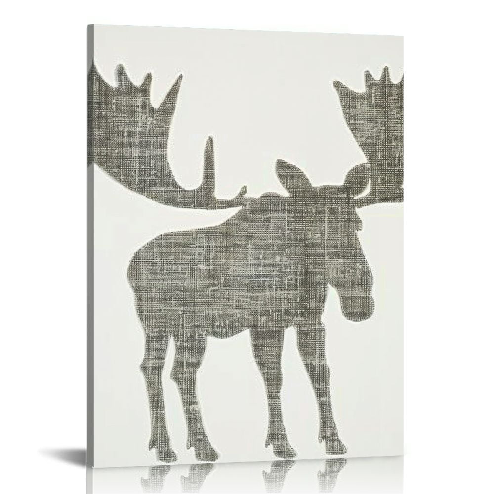 Autua Moose Antlers Fine Art Aesthetic Poster & Print Wall Painting for ...