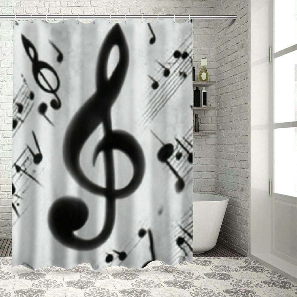 Autua Musical Note Home Bathtubs Bathroom Shower Curtain with Hooks 36 ...
