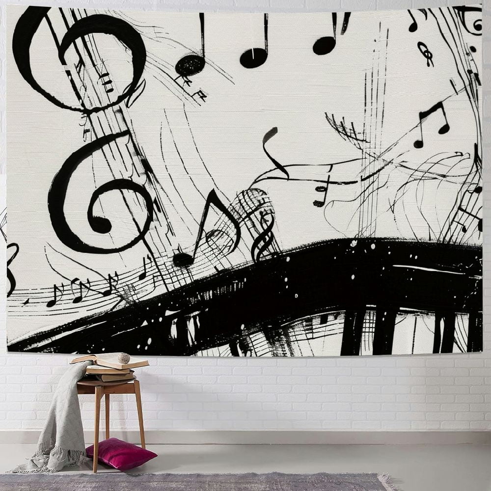 Autua Musical Notes Piano Keyboard Tapestry Wall Hanging Unique Style ...