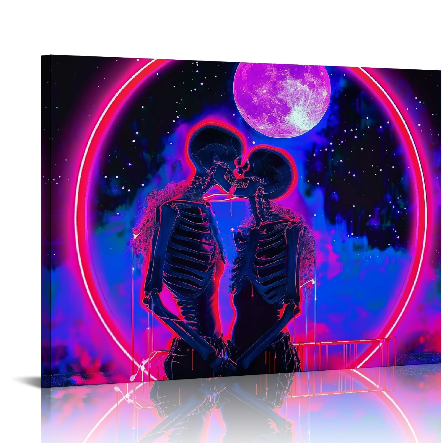 Autua Neon Lights Canvas Prints Wall Art For Home Office Decor 16x12in ...