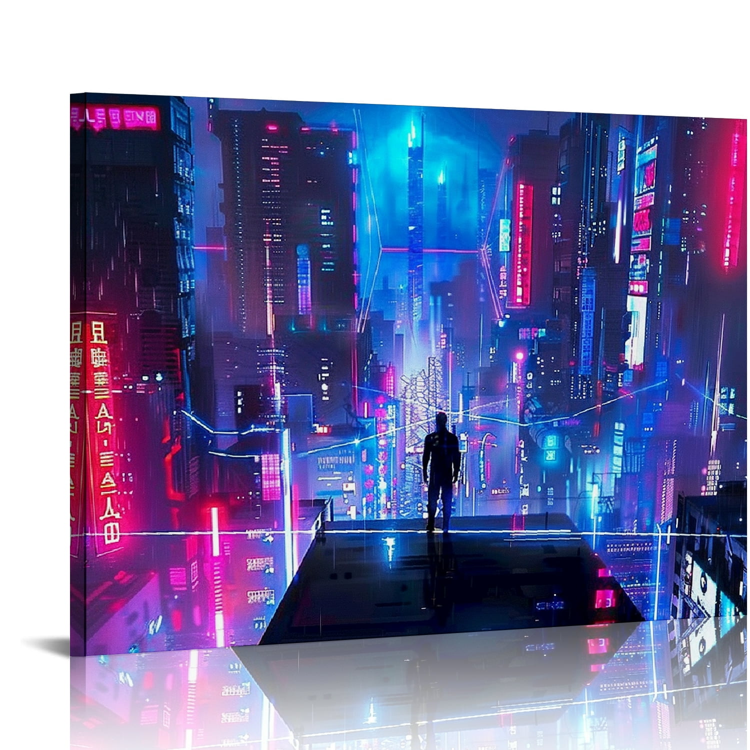 Autua Neon Lights Print On Canvas Wall Art Decor for Living Room ...