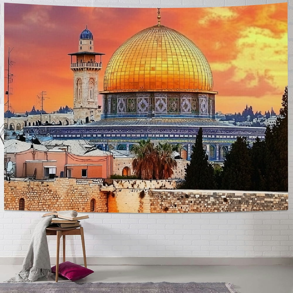Autua Old Jerusalem City Background at Sunset Israel cityscape, Western ...