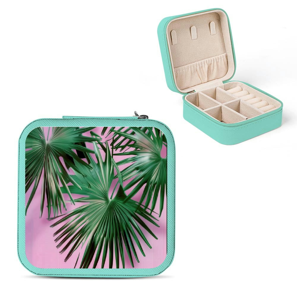 Autua Palm Leaf Jewelry Storage Artifacts Jewelry Box Necklace Ring ...