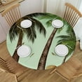 Autua Palm Trees Coconuts Round Table Cover, Stain Resistant & Washable ...