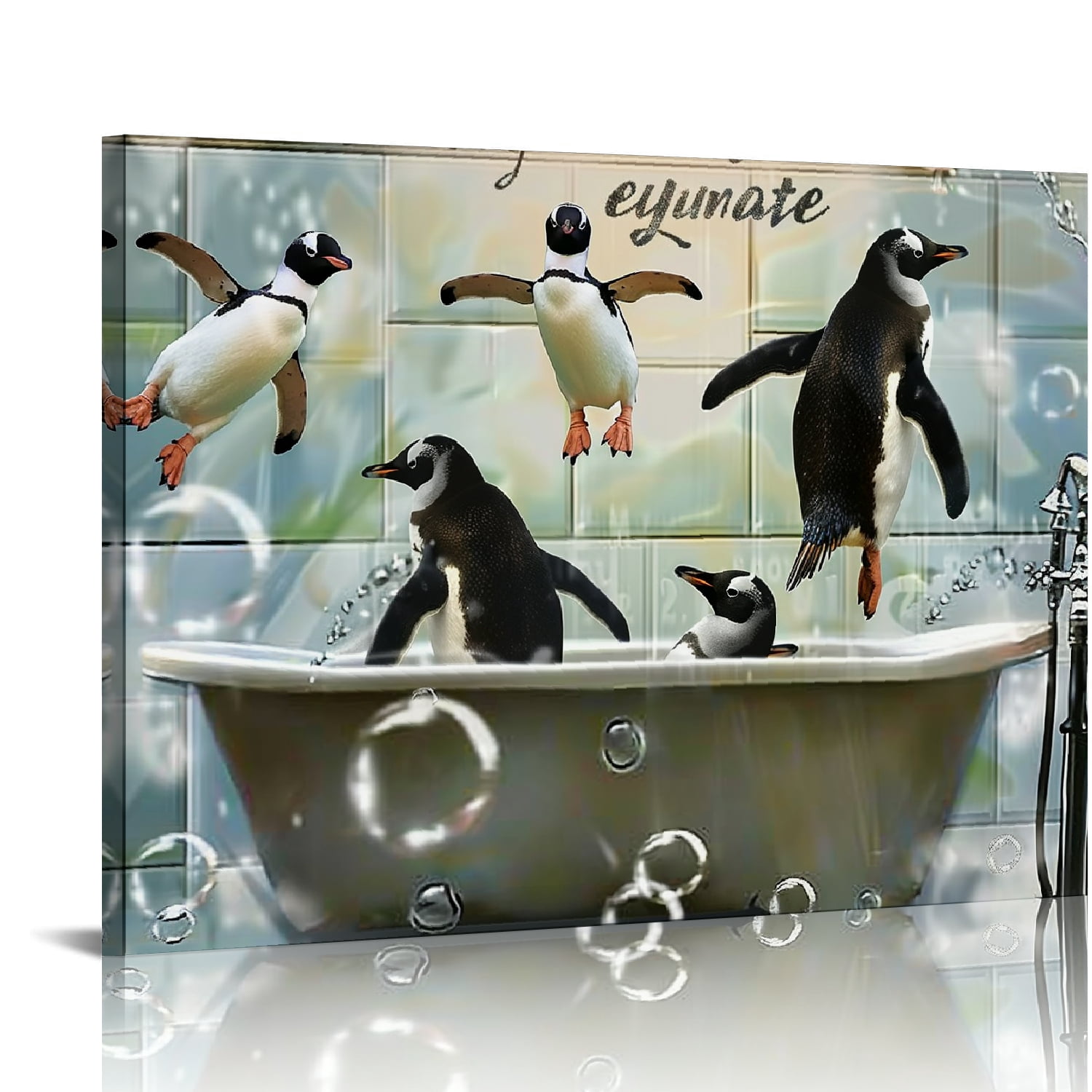 Autua Penguins Theme Canvas Art Print for Living Room Bedroom Home ...
