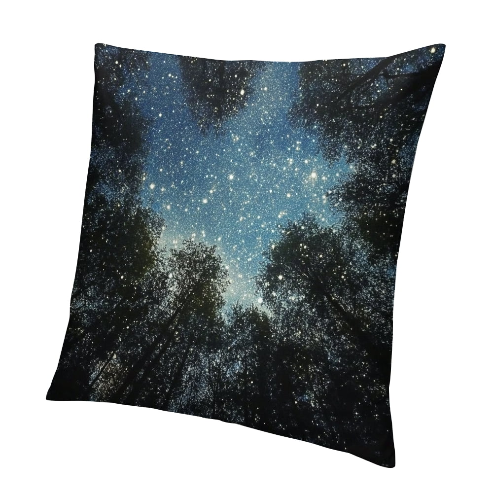 Autua Pillow Cases Serene Starry Night The Milky Way and The Trees Pack ...