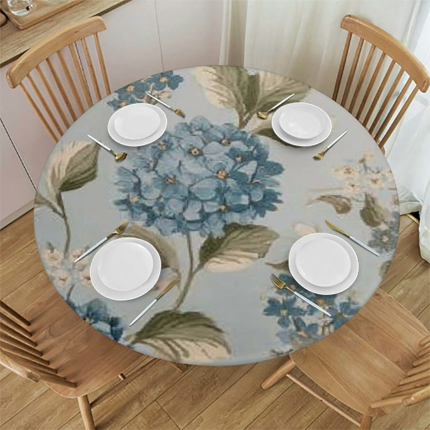 Autua Pillow Flower Rococo Round Tablecloth Stain-Resistant 100% ...