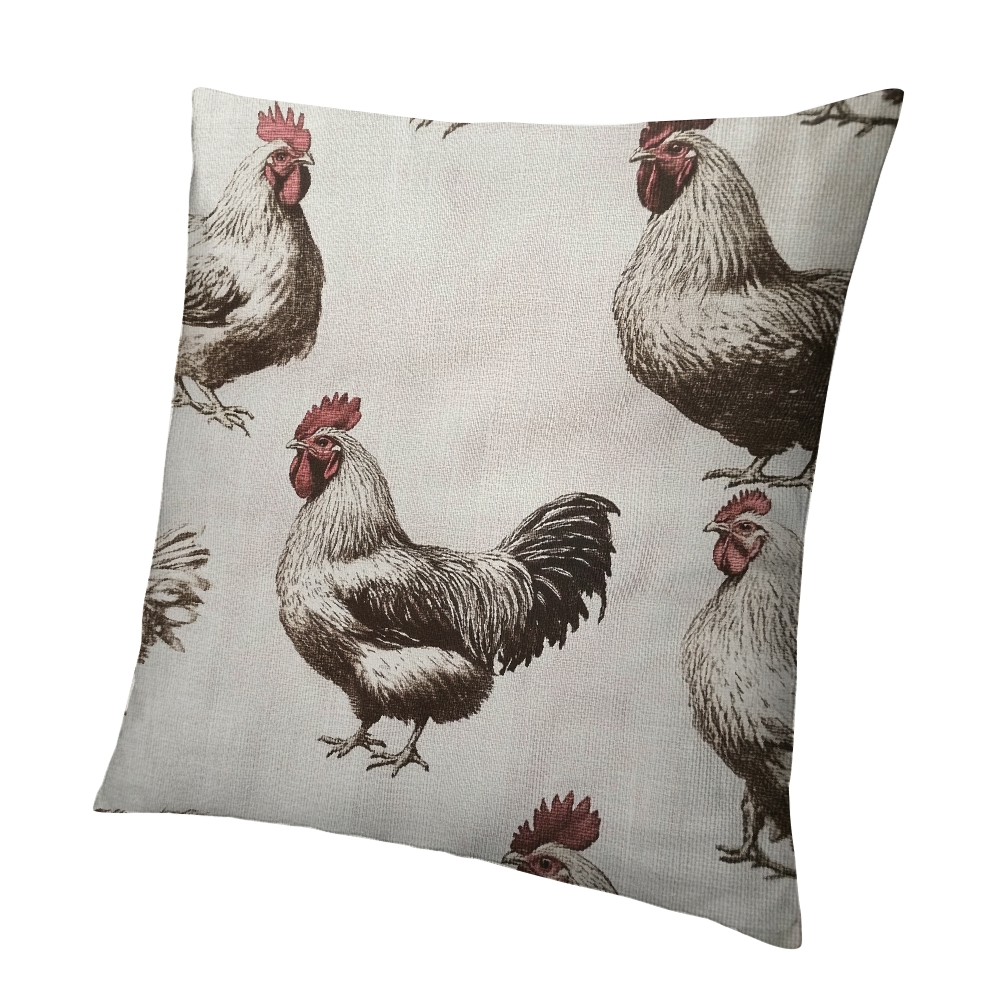 Autua Pillowcase Chicken and Hen Sketch Rooster Farm Hand Drawn Animal ...