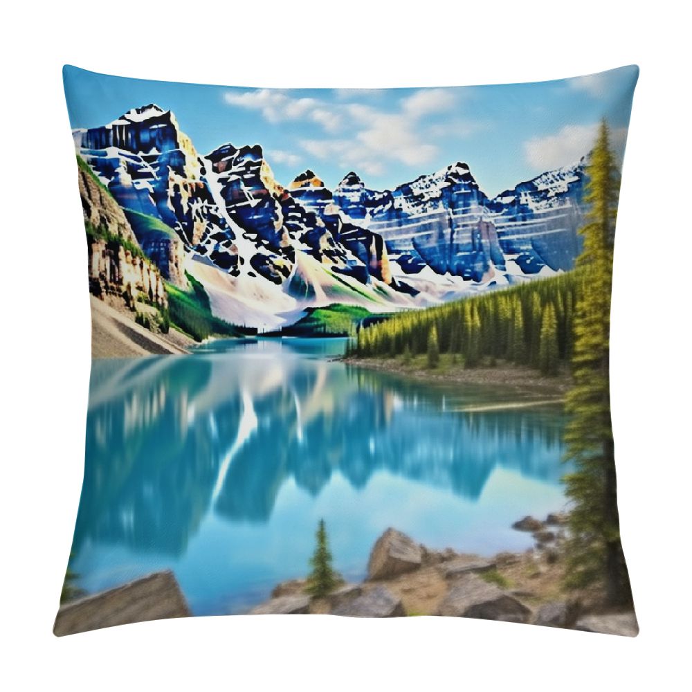 Autua Pine Trees Graphic Decorative Cushion Throw Pillow Cover for Home ...