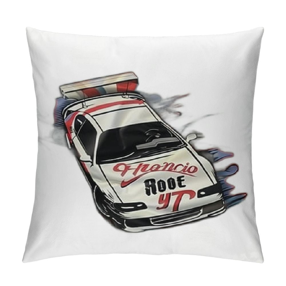 Autua Racing Cars Graphic Decorative Short Plush Pillow Cover for Home ...