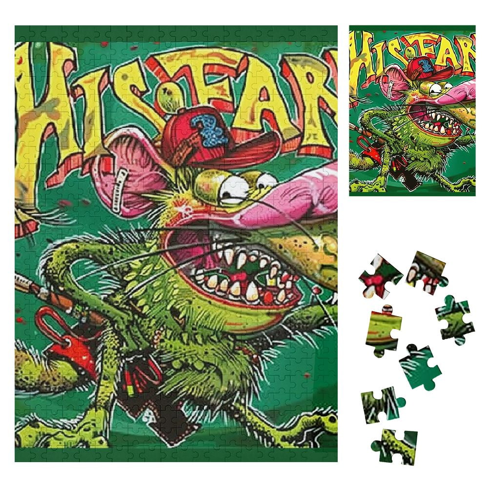 Autua Rat Fink Ed Roth Punk Art Wooden Jigsaw Puzzle Vertical ...