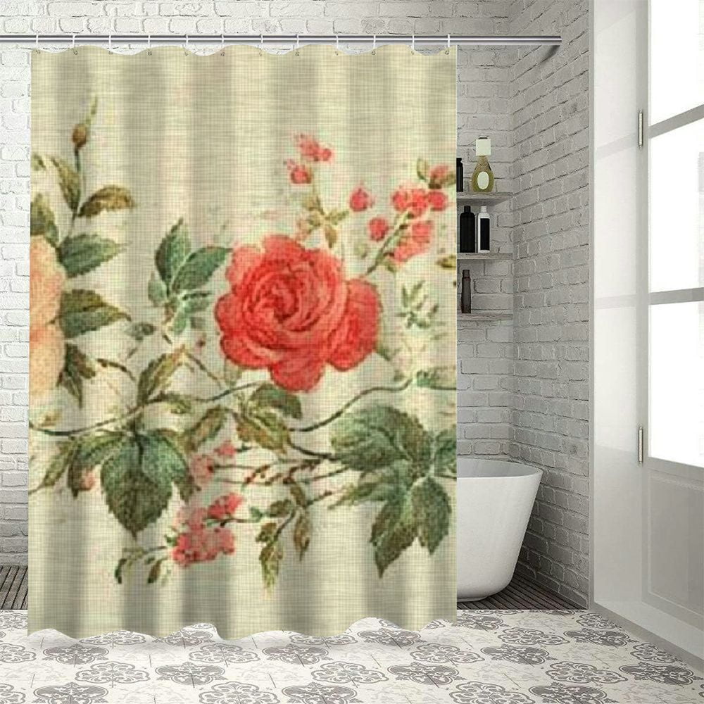 Autua Roses Floral Border Arts and Crafts Movement Bathroom Décor Set ...