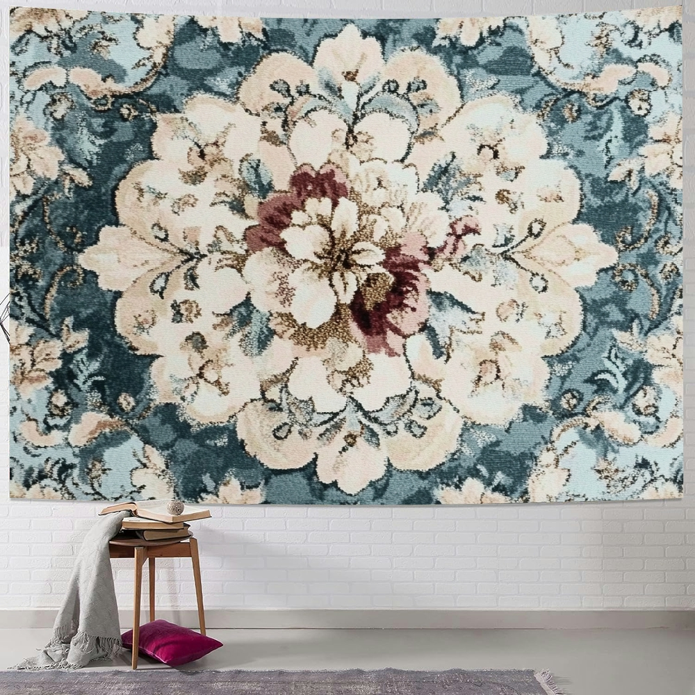 Autua Rug Flower Design Baroque Tapestry Wall Hanging Art 60x50inch ...