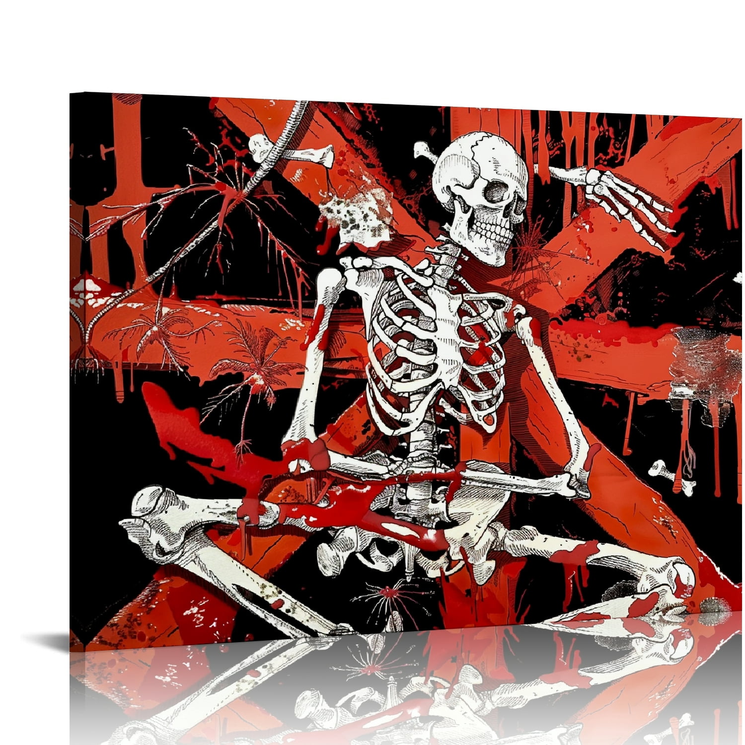 Autua Skeleton Bones Canvas Wall Art For Living Room Office Decor ...