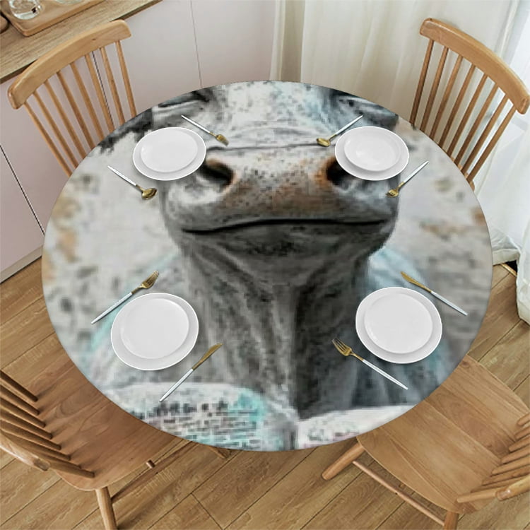 Autua Statue Cow Art Round Tablecloth - Stain-Resistant & Washable for ...