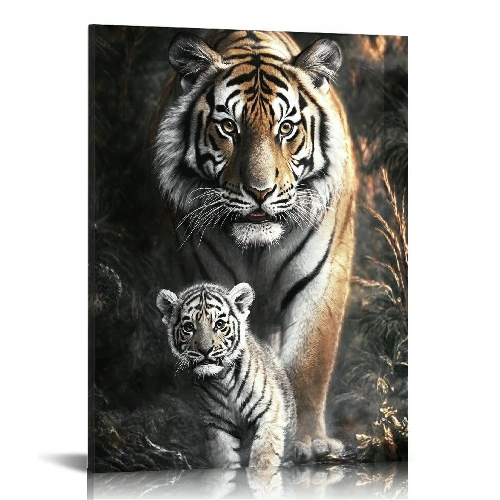 Autua Tiger Cub Wildlife Wall Decor Canvas Art Modern Prints for Home ...