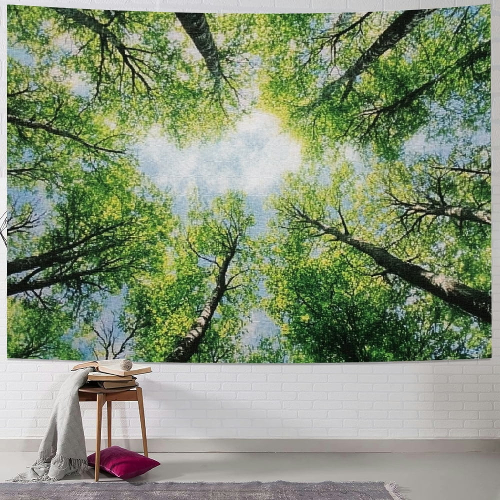 Autua Tree Canopy Forest Tapestry Wall Hanging Unique Style Art ...