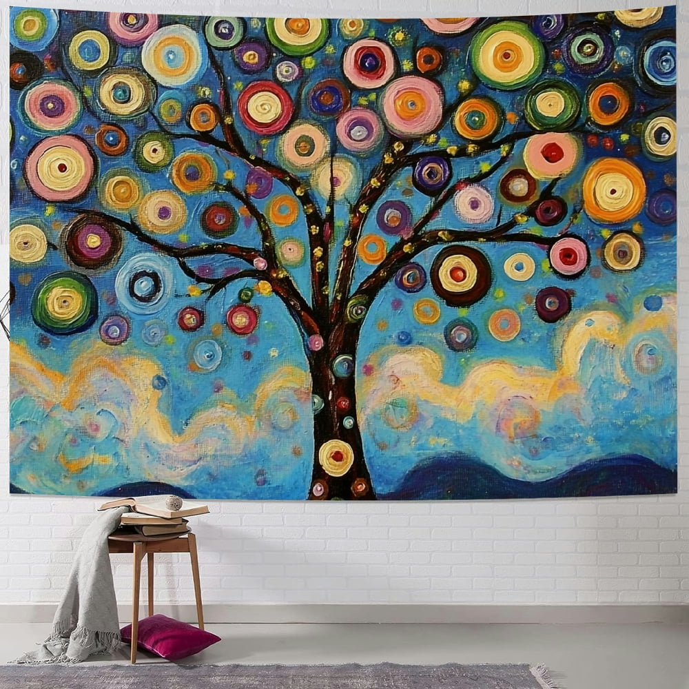 Autua Tree Circles Sky Tapestry Wall Hanging Unique Style Graphic ...