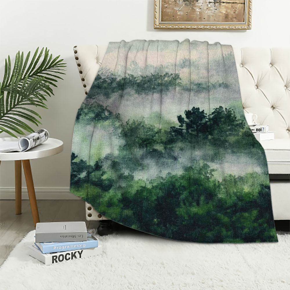 Autua Trees Fog Warm Lightweight Blanket Soft Fleece Blankets Throw ...