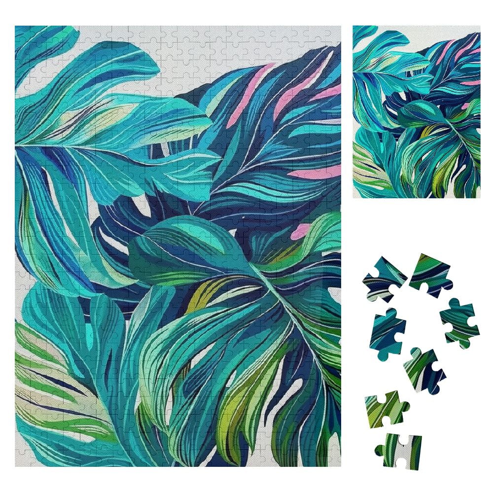 Autua Tropical Leaf Wooden Jigsaw Puzzle Vertical Challenging Difficult ...