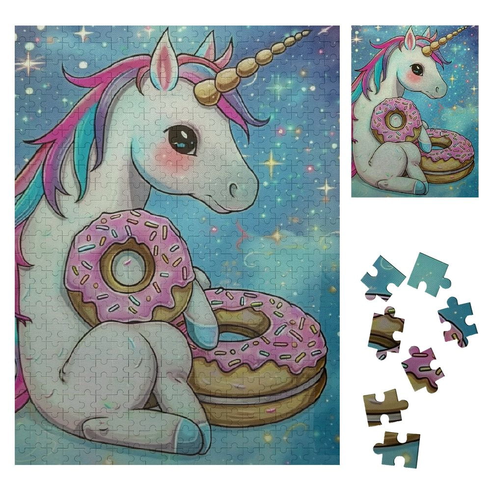Autua Unicorn Donut Sky Wooden Jigsaw Puzzle Vertical Impossible Puzzle ...