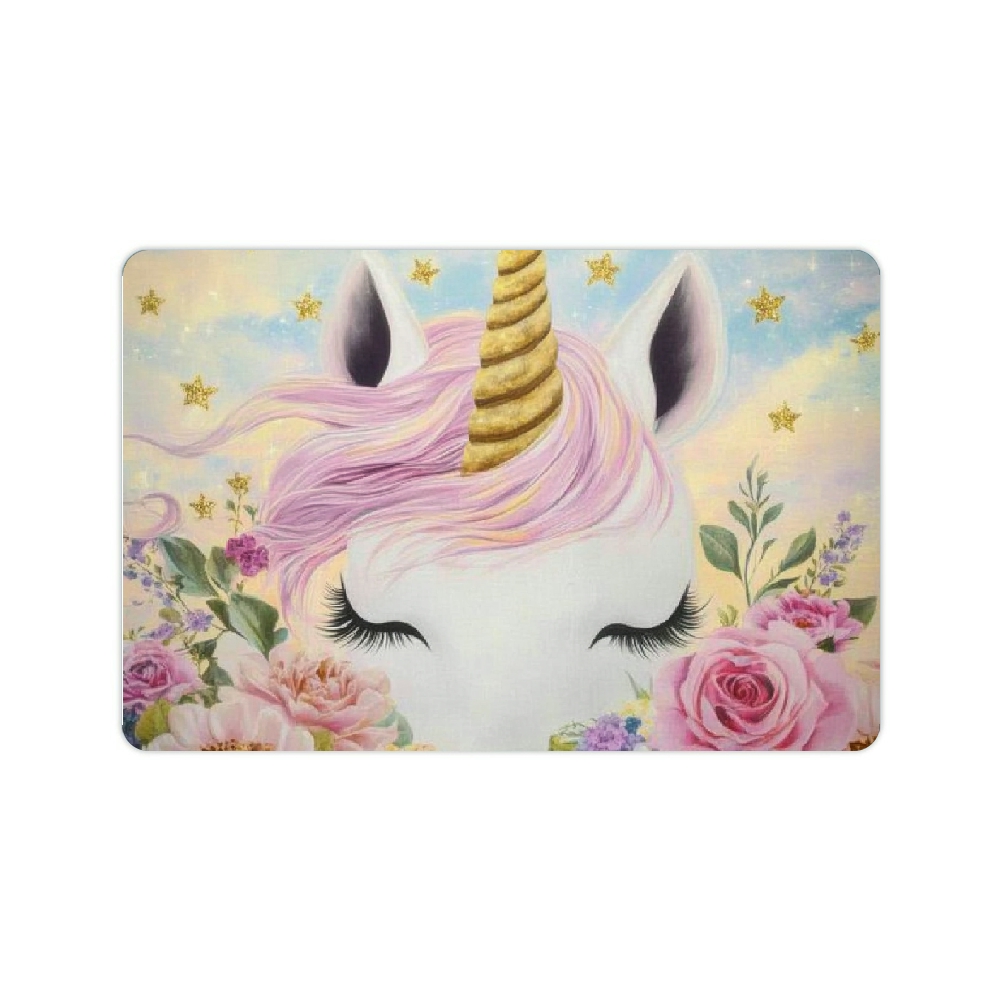 Autua Unicorn Flowers Diatom Mud Mats Non-Slip Home Bath Rug 24x16in ...