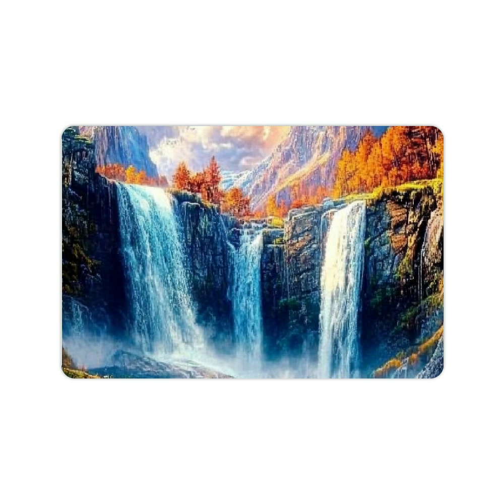Autua Waterfall Forest Flowers Diatom Mud Mats Non-Slip Home Rug ...