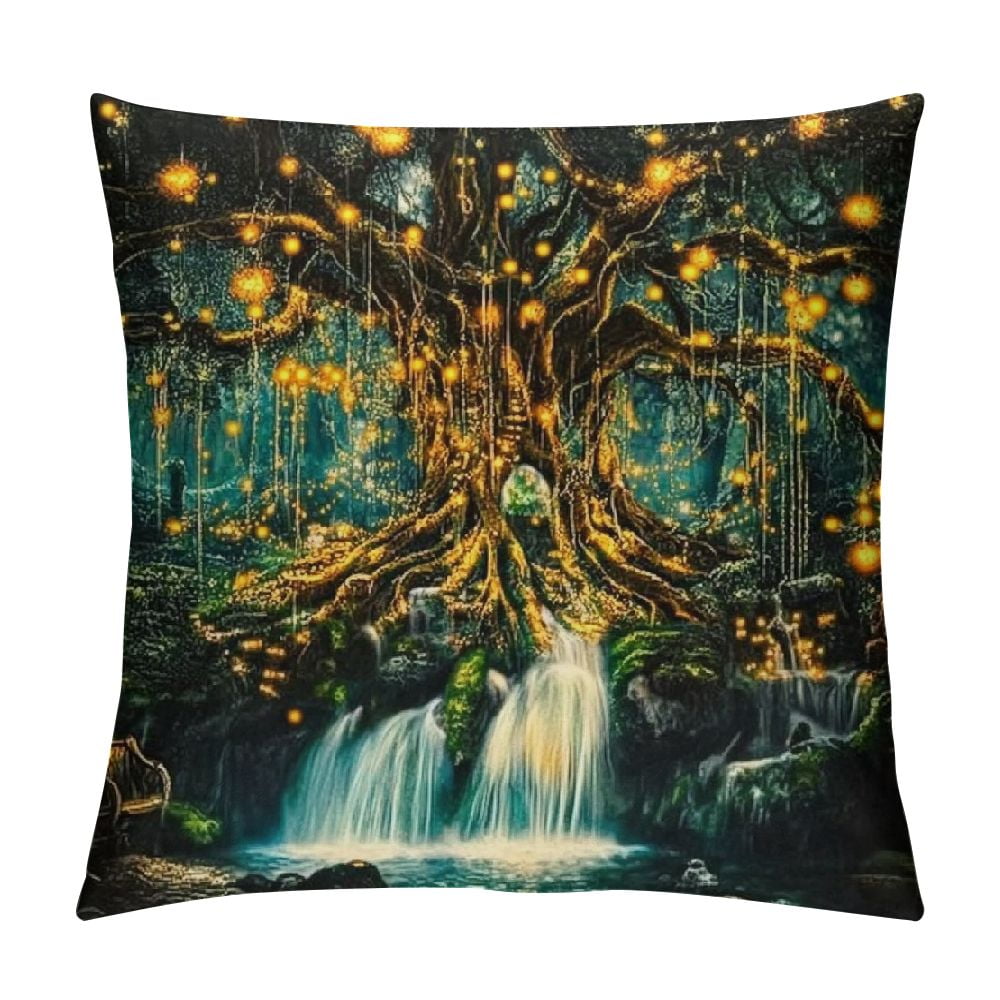 Autua Waterfall Graphic Decorative Throw Pillow Cover for Home Couch ...