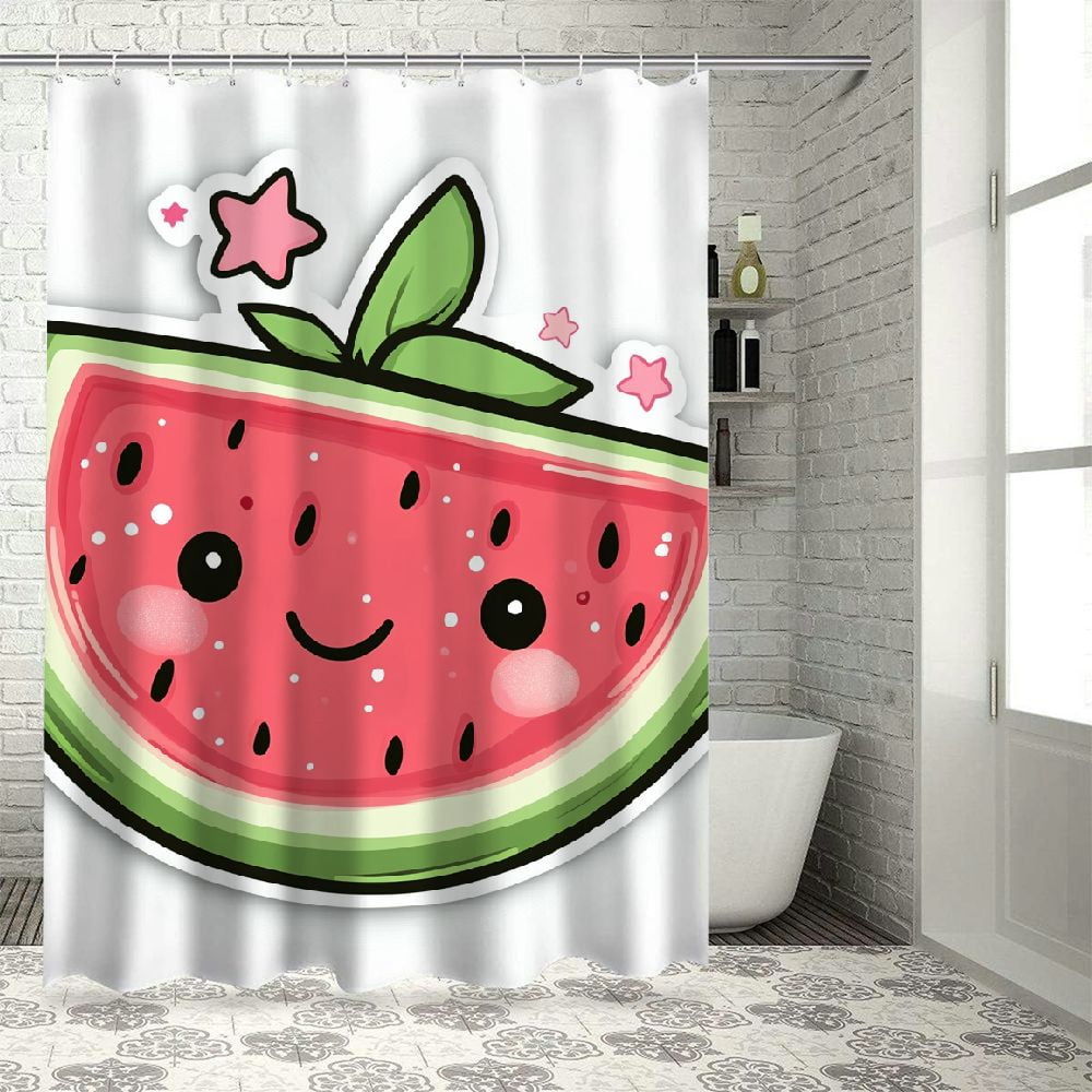 Autua Watermelon Sticker Washable Shower Curtain Chic Modern Bathroom ...