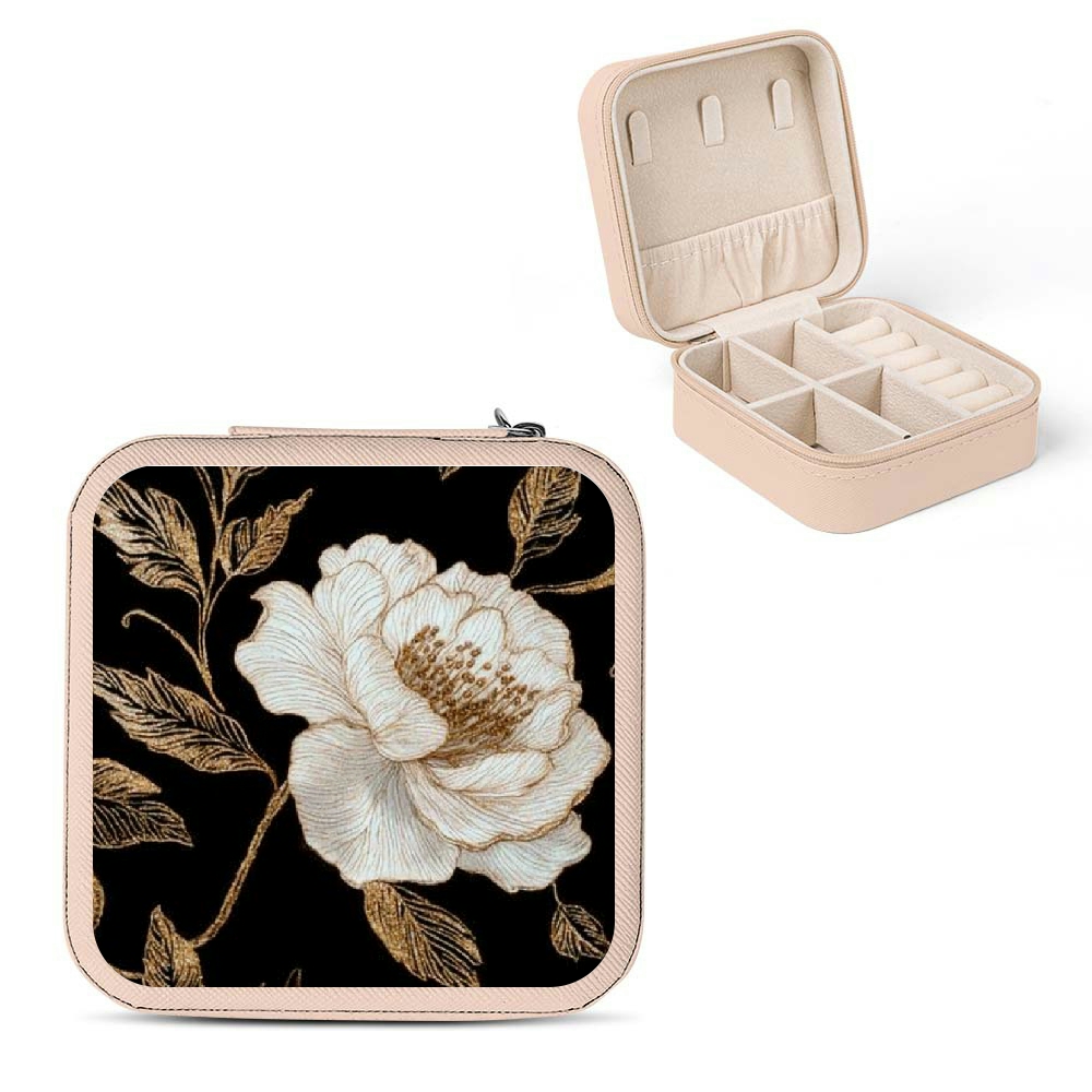 Autua White Flower Gold Leaves Jewelry Box for Valentine's Day Gifts ...