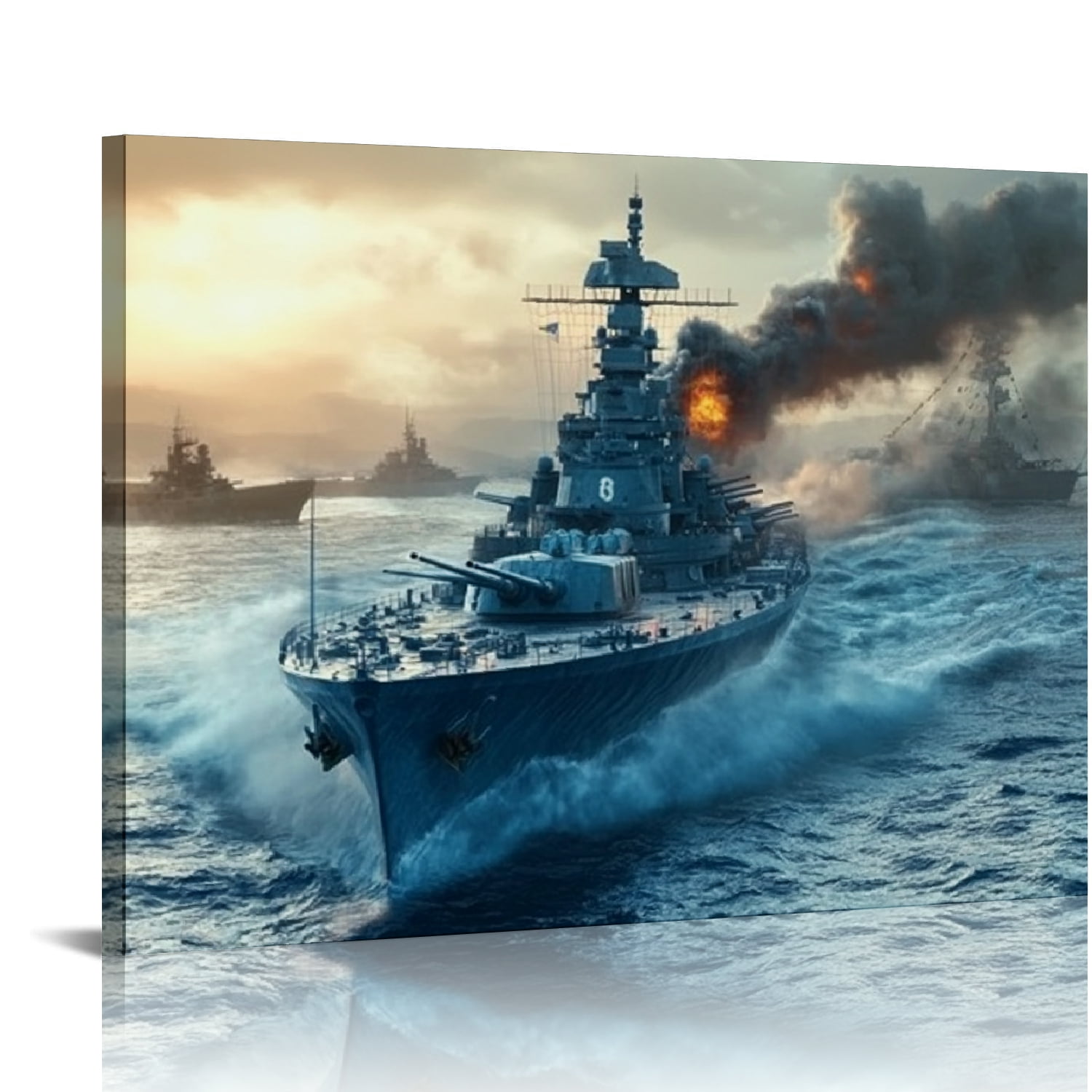 Autua Yamato Battleship Military World Warships Art Canvas Print Wall ...