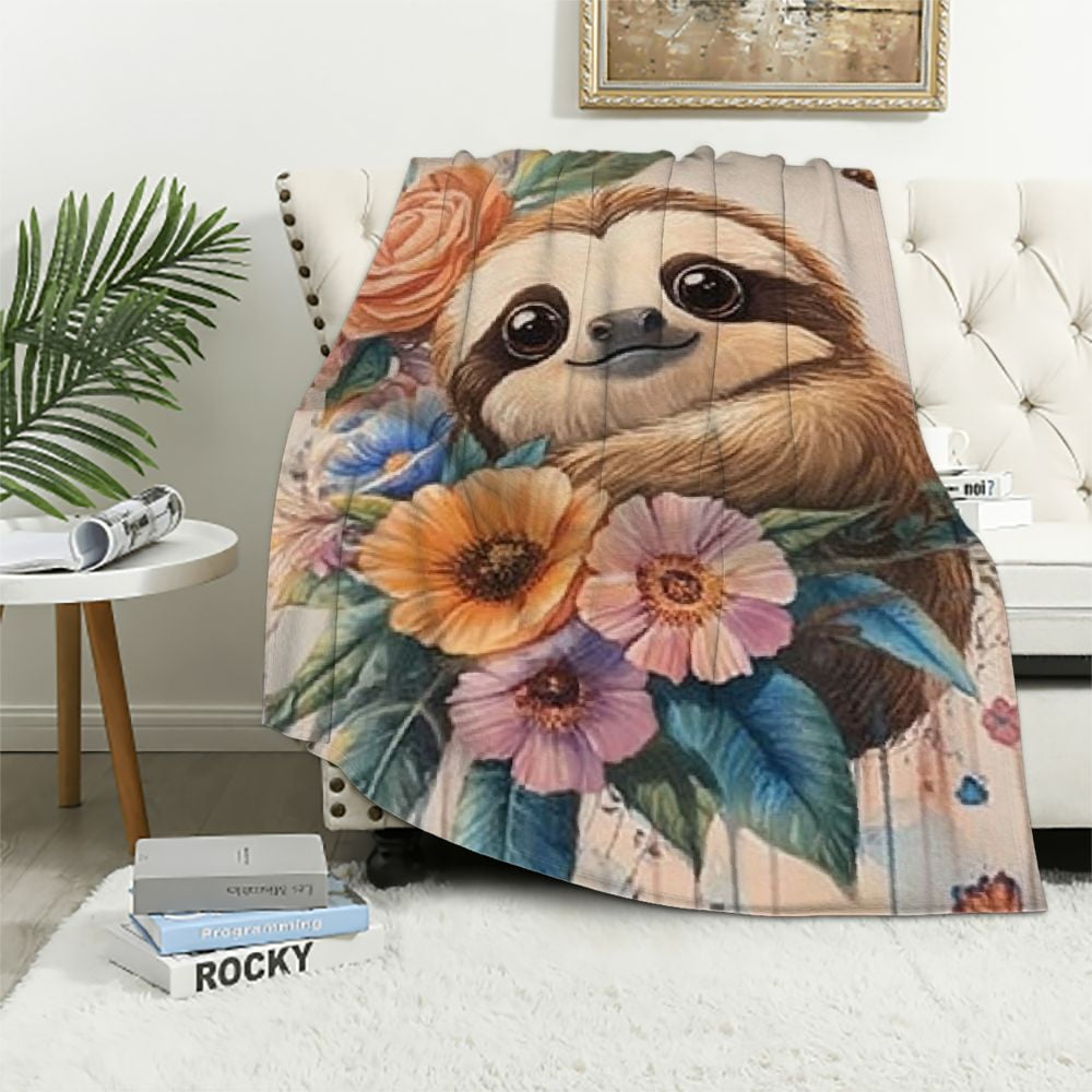 Autua l Cartoon Sloth Throw Blanket for Bed Couch for Kids Boys Girls ...