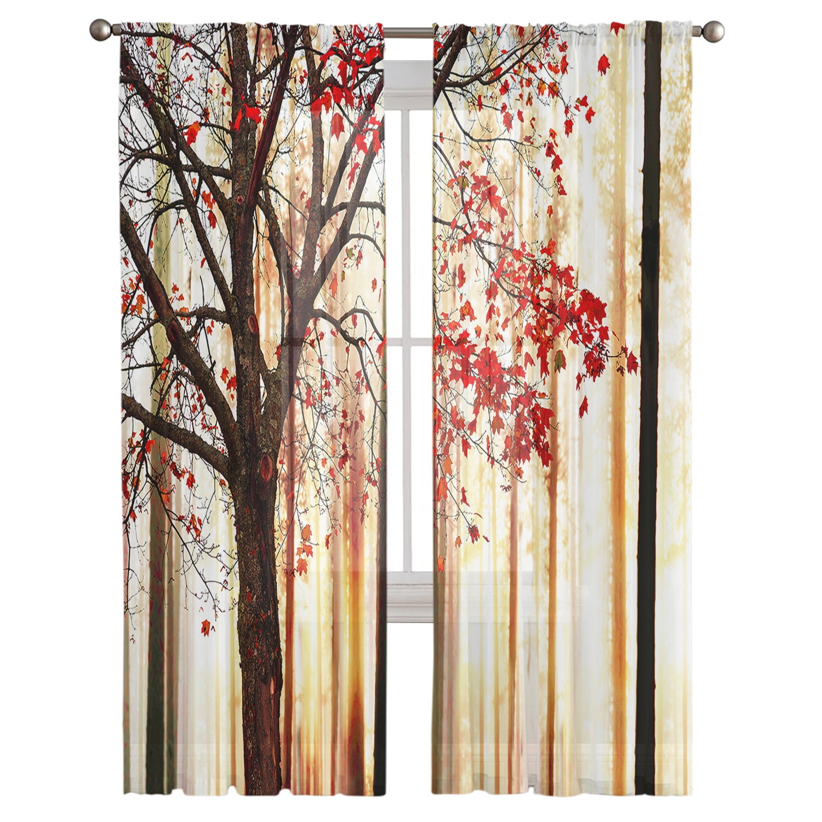 Autumn Abstract Forest Background Red Fallen Leaves Living Room Kitchen ...