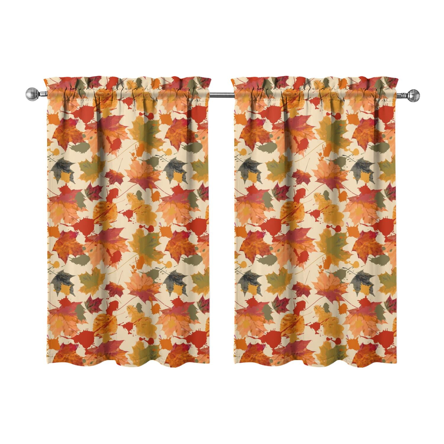 Autumn Aesthetic Kitchen Curtains 2 Pack - Fall Festival & Thanksgiving ...