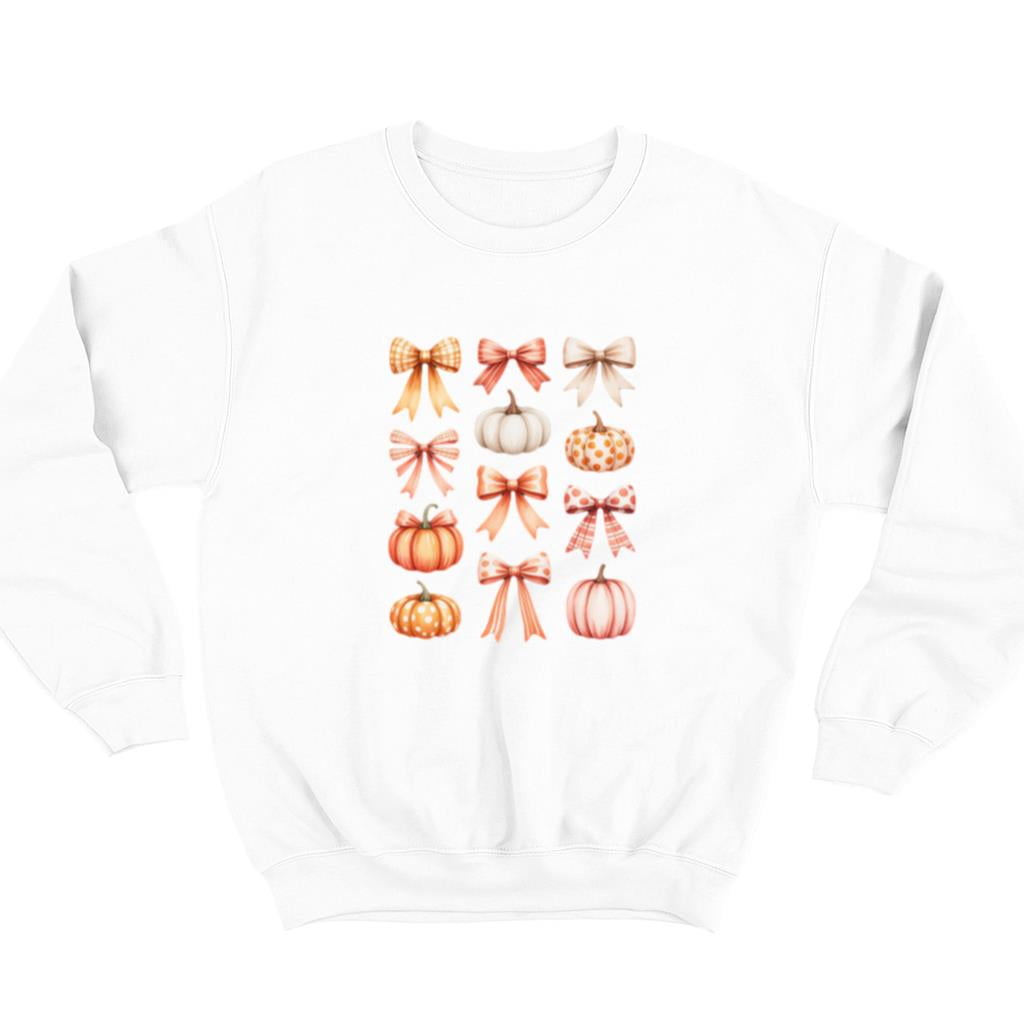 Autumn Aesthetic Pumpkins Plaid Bows Cottagecore Themed Graphic Print ...