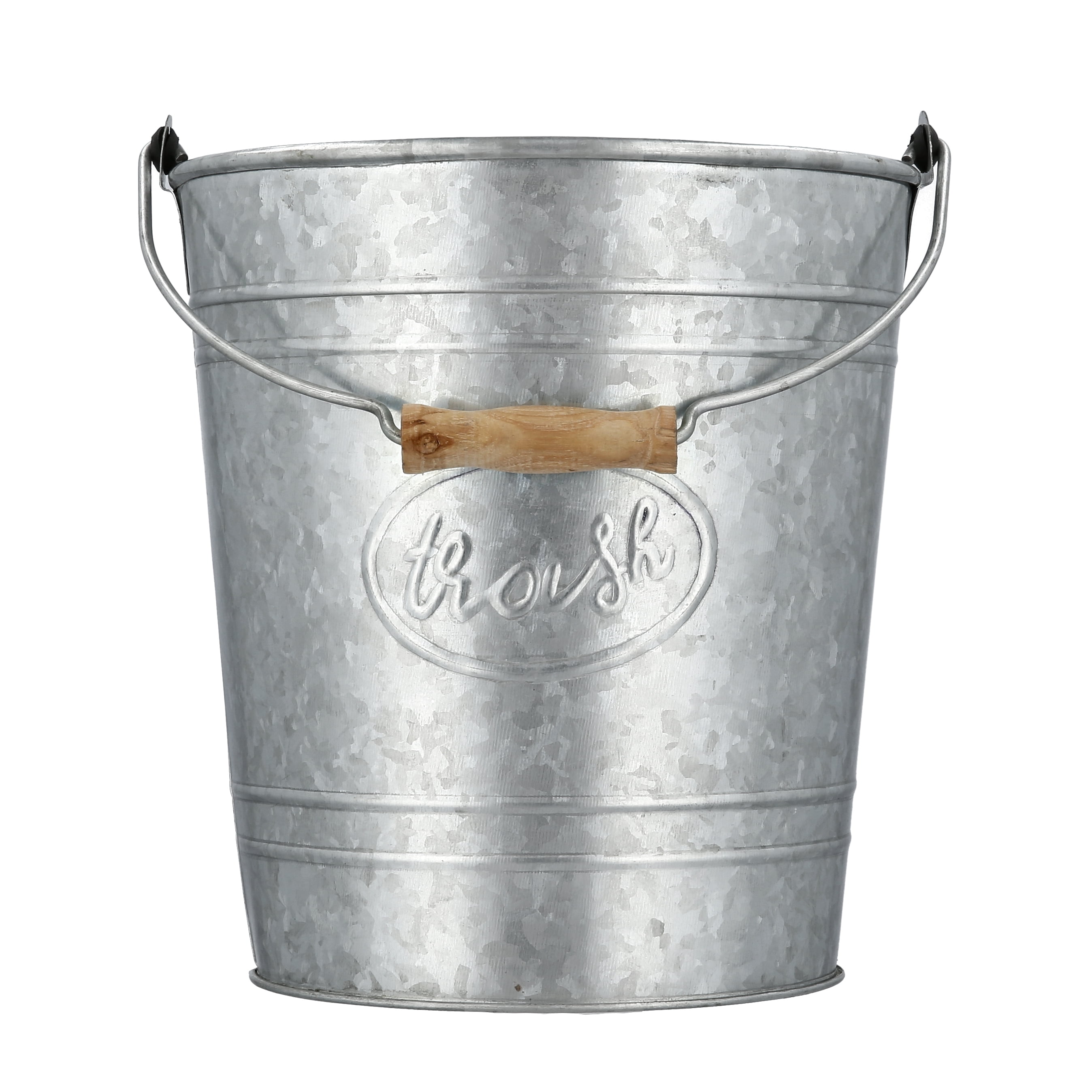 Autumn Alley Farmhouse Galvanized Trash Can, Decorative Rustic Bathroom ...