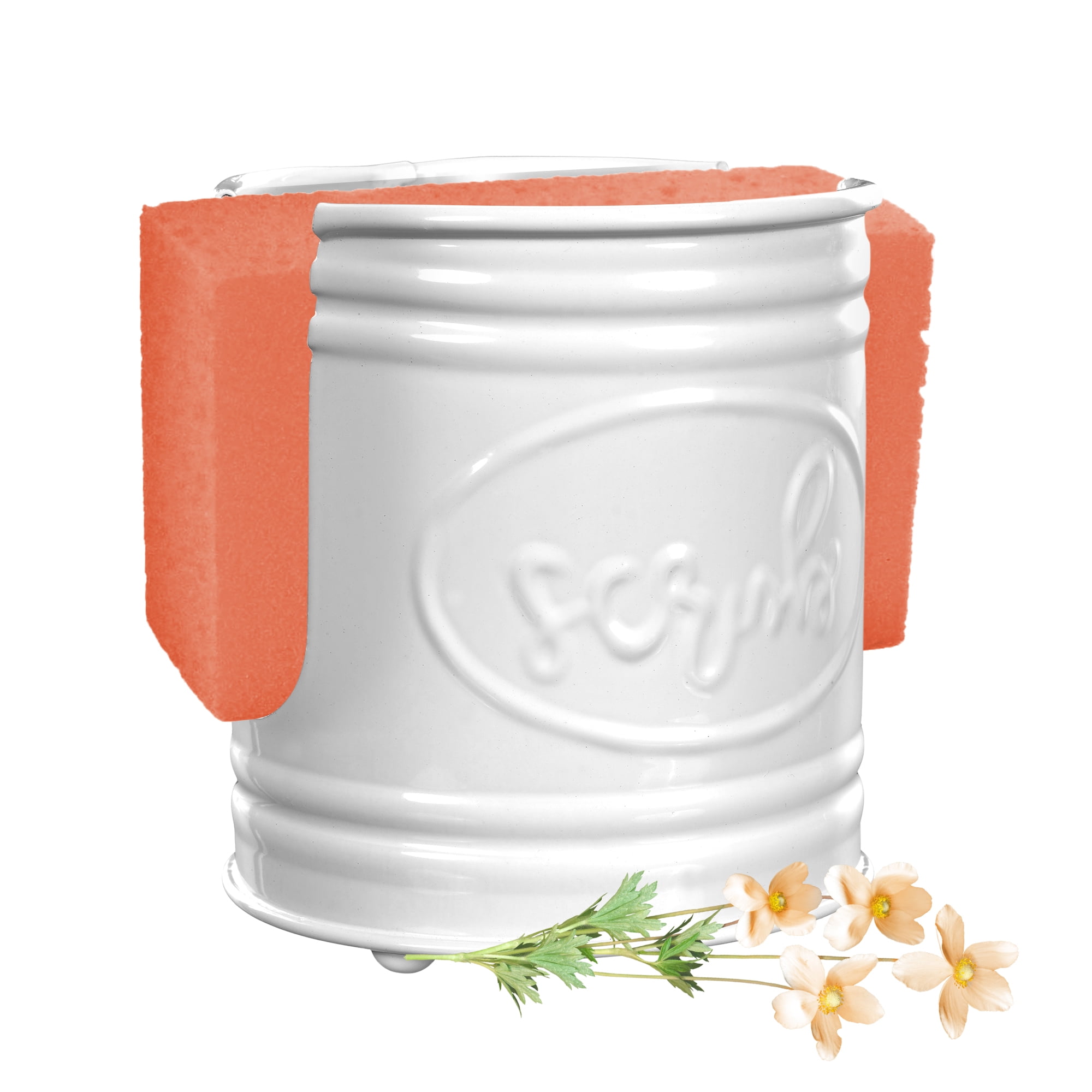 Autumn Alley Farmhouse Sponge Holder - White Galvanized Kitchen Sponge ...