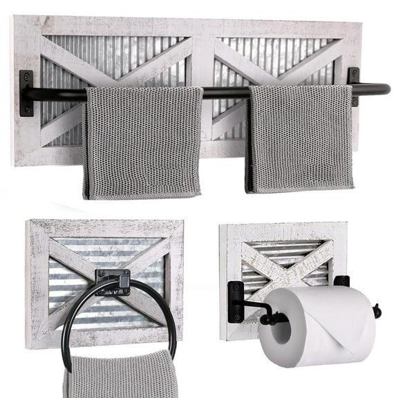 Farmhouse Toilet Paper Holder Towel Ring for Bathroom Farmhouse Towel ...