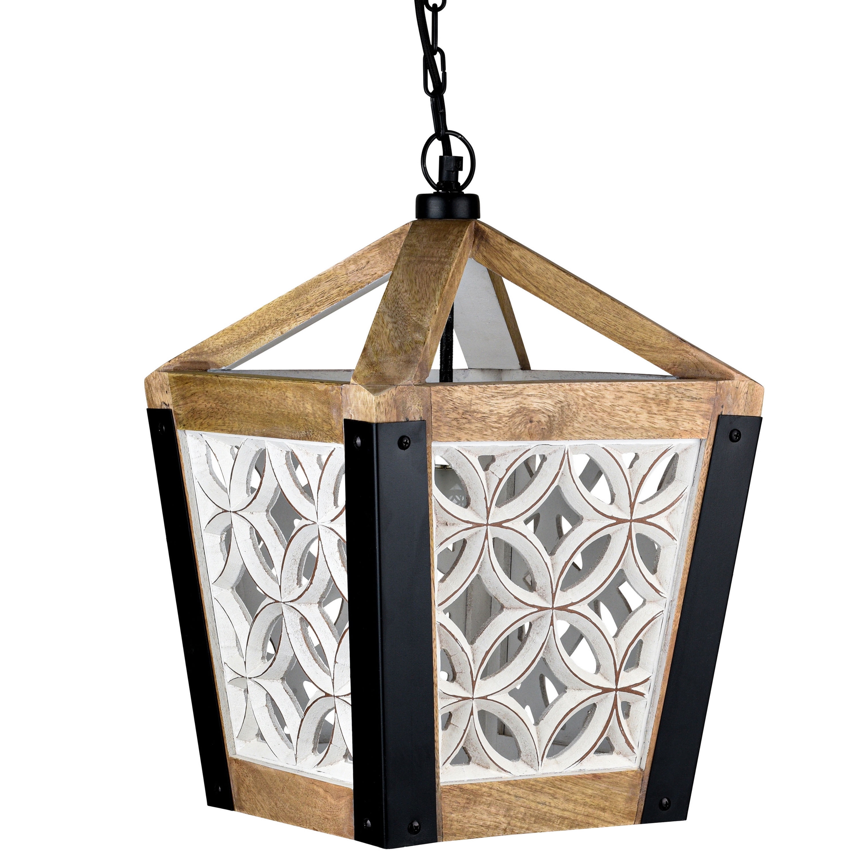 Autumn Alley Farmhouse Pendant Light Fixture, 1-Light, Wood, Indoor ...