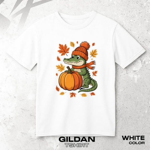 Autumn Alligator Lover Pumpkin Thanksgiving Graphic Unisex T-Shirt ...