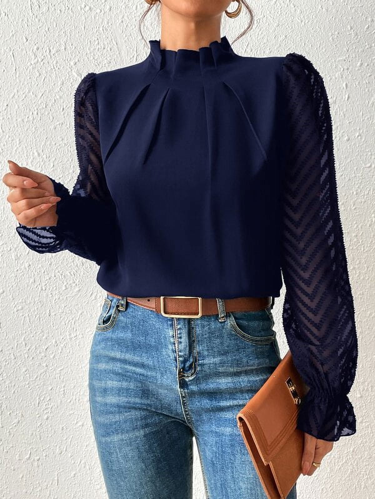 Autumn And Winter New Pure Color Half High Collar Symmetrical Folding ...