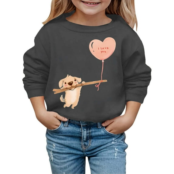 Autumn And Winter Valentine's Day Fashionable Cute Puppy Print Children ...