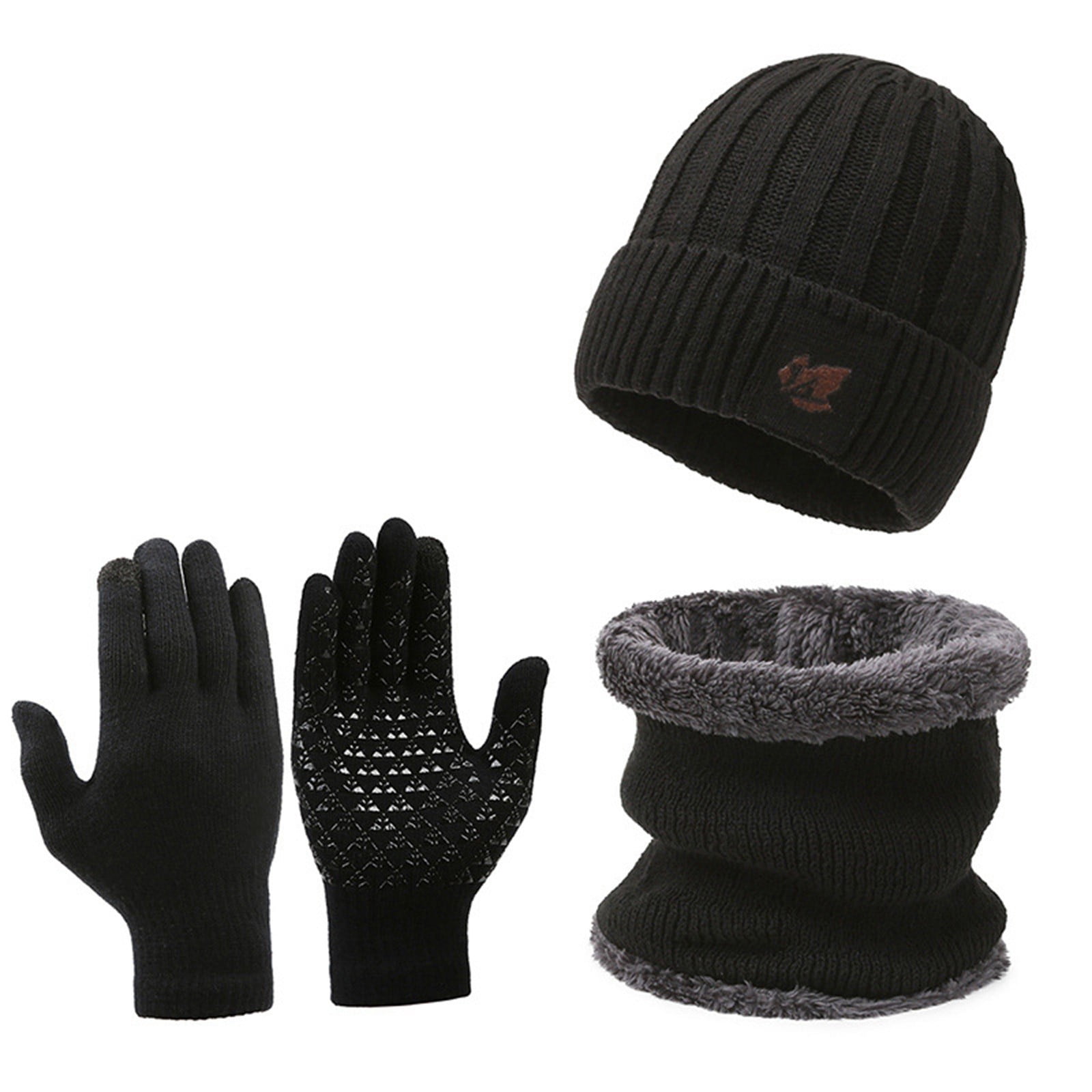 Autumn And Winter Warm Fashion Plush Neck Scarf Glove Set Thickened ...
