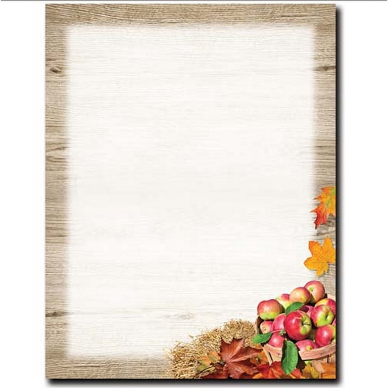 Decorative Printer Paper Printable Autumn Stationery, Fall Writing ...