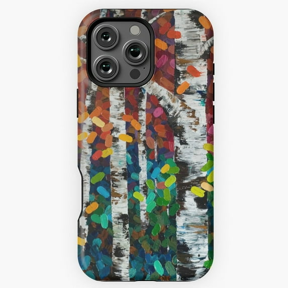 Autumn Aspen Birch Trees Colorful Fall iPhone Case 11 12 13 14 15 16 17 ...