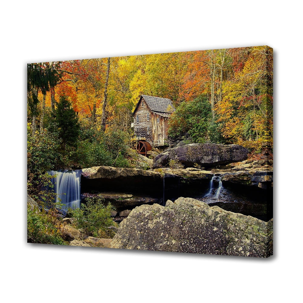 Autumn Babcock Crist Forest Landscape Mill Park River Canvas Poster ...
